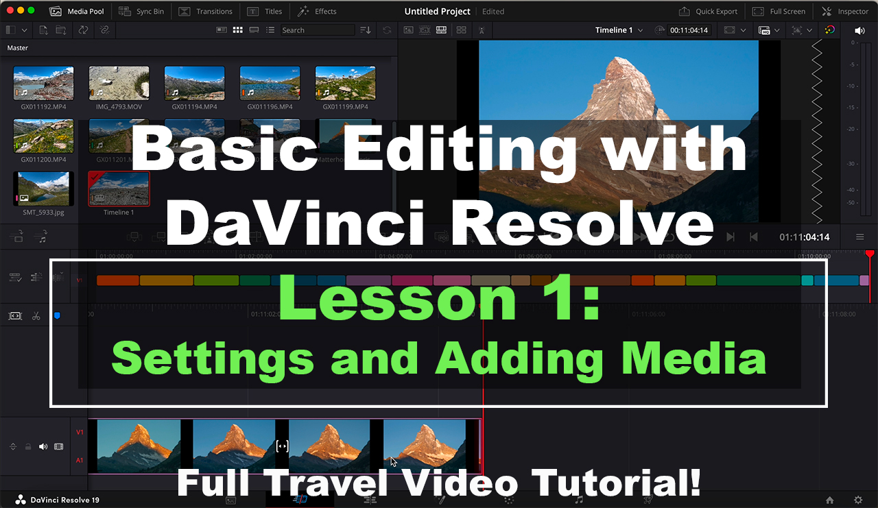 DaVinci Resolve Editing Basics Part 1 - Forever Explorers